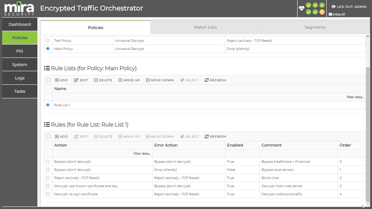 Mira Security Product Page